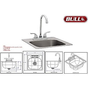 BULL GRILLS The Angus 30" Propane Gas Grill Package-Includes Refrigerator, Single Side Burner, FREE Cover, Double Drawer combo & 5-1 BBQ Tool - FREE Bio-Ethanol Table-top Fire pit