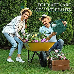 Qilebi 2 Gallon Watering Can for Outdoor Plants, Modern Watering Cans for House Plant Garden Flower, Plastic Watering Cans with Removable Nozzle and Long Spout