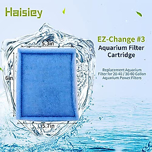 Haisiey EZ-Change #3 Aquarium Filter Cartridge for 20-40/30-60 Gallon Aquarium Power Filters Replacement Aquarium Filter Compatible with EZ-Change 3 Aquarium Filter Fish Tank Filter (4pcs)