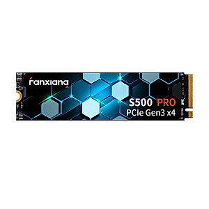 fanxiang S500 Pro 2TB NVMe SSD M.2 PCIe Gen3x4 2280 Internal Solid State Drive, SLC Cache 3D NAND TLC, Up to 3500MB/s, Compatible with Laptop and PC Desktops(Black)