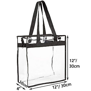 UEOE Clear Tote Bag, Stadium Approved Transparent Bags Security Travel Bag Gym See Through Bag, 30 * 30 * 10cm