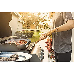 Onlyfire Universal Stainless Steel Griddle Pan Grilling Tool for Charcoal Kettle Grill, Ceramic Grills and Most Gas Grills, 18-inch
