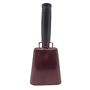 Toys+ 8 Inch Cowbell with Handle Maroon