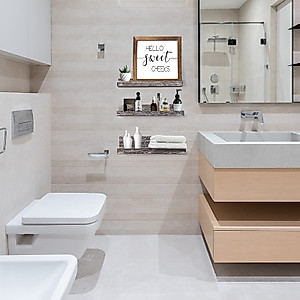 Hello Sweet Cheeks Sign - Farmhouse Bathroom Decor Sign, Cute Guest Bathroom Wall Art Home Accent, Rustic Farmhouse Decor for Home, Modern Farmhouse Sign for Bathroom Toilet Decoration 12 Inch