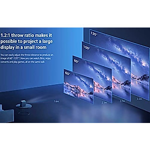 Xiaomi Mi Smart Home Compact Projector, Android TV Compatible with Remote Control, Screen Size 60"-120", 1080P Full HD, HDR10 Decoding, 500 ANSI Lumen, with Dolby Audio Decoding