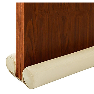 TumiMallody Waterproof Under Door Draft Stopper - 36 Inch Door Draft Stoppers Weather Stripping Noise Blocker Door Sweeps, Adjustable Size 32-36 Inch (Beige)