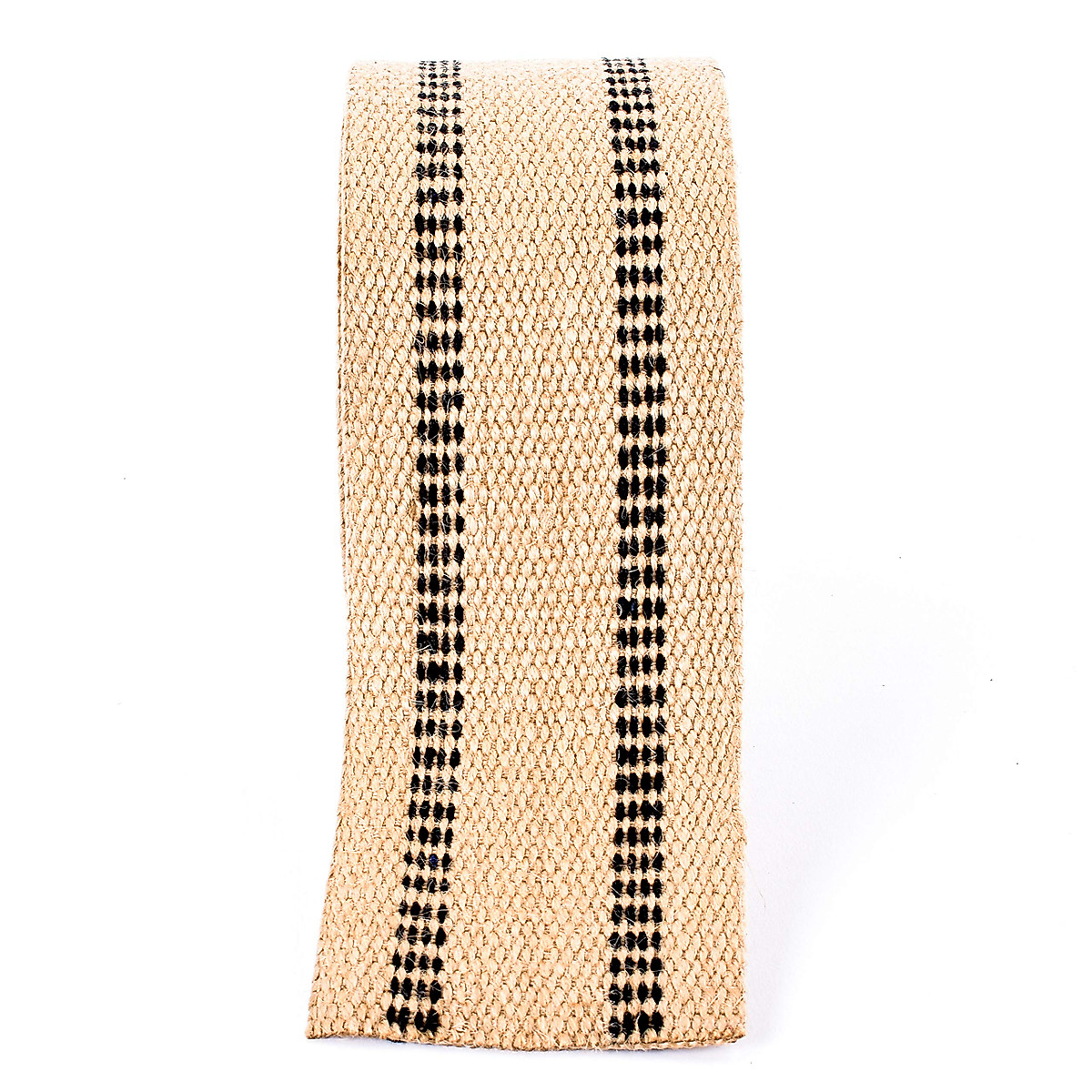 Upholstery/Craft Jute Webbing (Burlap) 3.5 Inches X 10 Yards-Natural W/Black Stripes