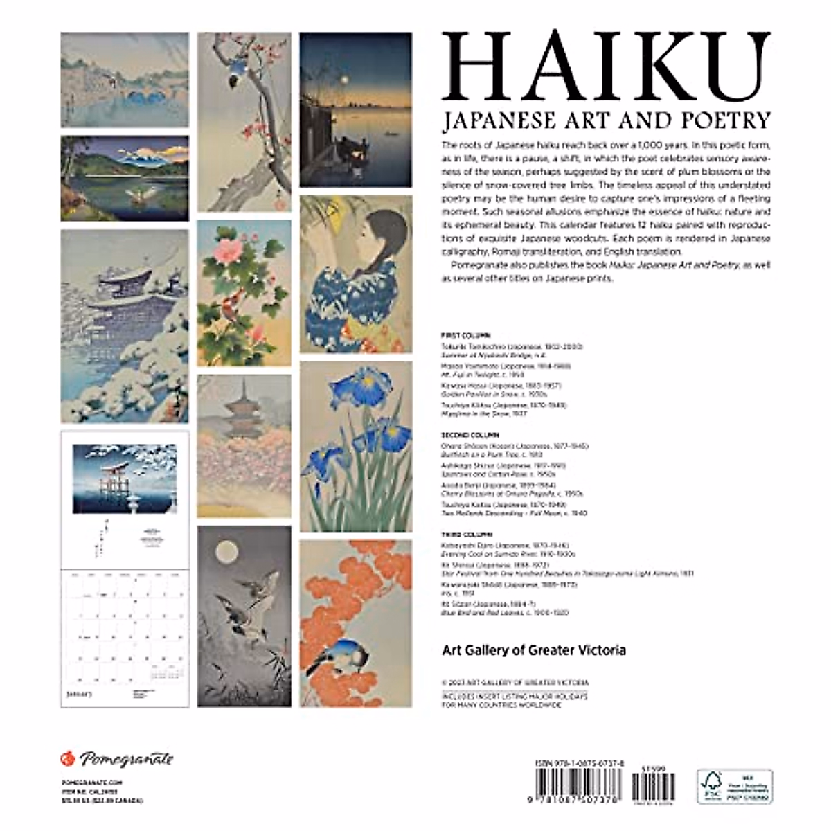Haiku: Japanese Art and Poetry 2024 Wall Calendar