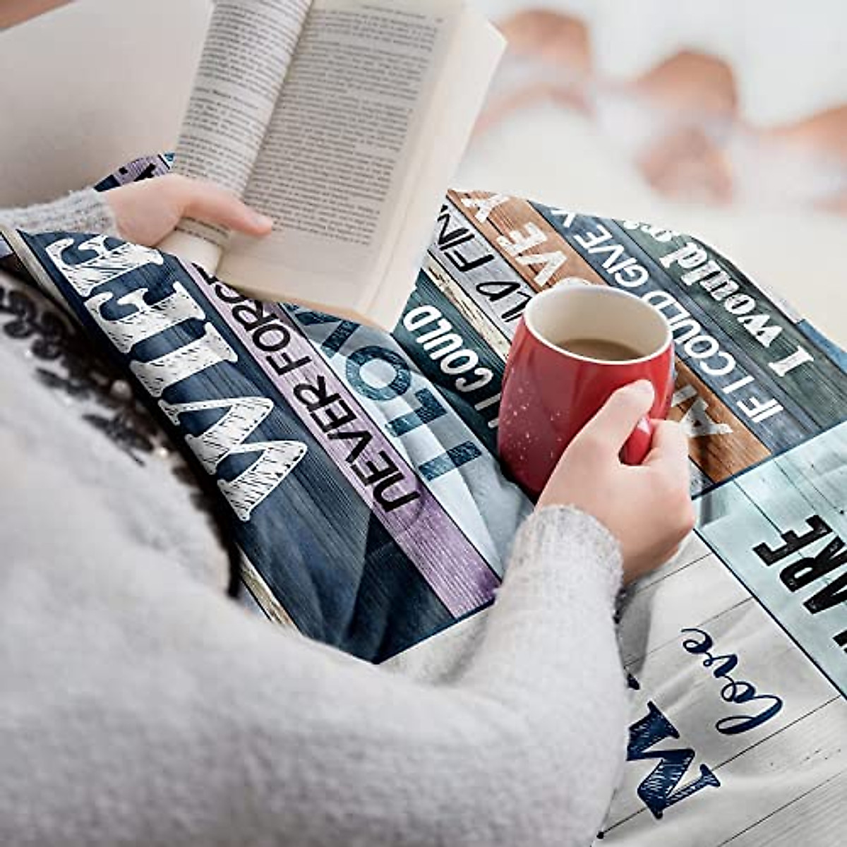 CENSIHER To My Wife Ultra-Soft Micro Fleece You are My Life Blanket Microfiber Valentine's Day Blanket Luxury Blanket for Bedding Sofa and Travel (60inchx50inch)