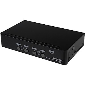 StarTech.com 4 Port DisplayPort KVM Switch w/ Audio - USB, Keyboard, Video, Mouse, Computer Switch Box for 2560x1600 DP Monitor , TAA (SV431DPUA)