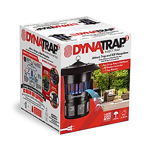DynaTrap DT1100SR Mosquito & Flying Insect Trap with Wall Mount – Kills Mosquitoes, Flies, Wasps, Gnats, & Other Flying Insects – Protects up to 1/2 Acre