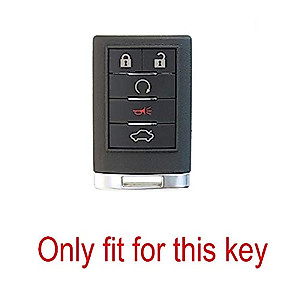 Btopars 2pcs 5 Button Smart Remote Key Fob Rubber Case Cover Protector Compatible with Cadillac ATS CTS DTS STS XTS ATS SRX Escalade Black Pink