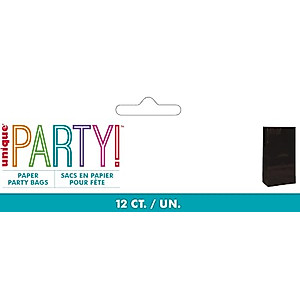 Black Magic Paper Party Bags - 10" x 5" (12 Pack) - Elegant & Eco-Friendly Design - Perfect for Any Occasion