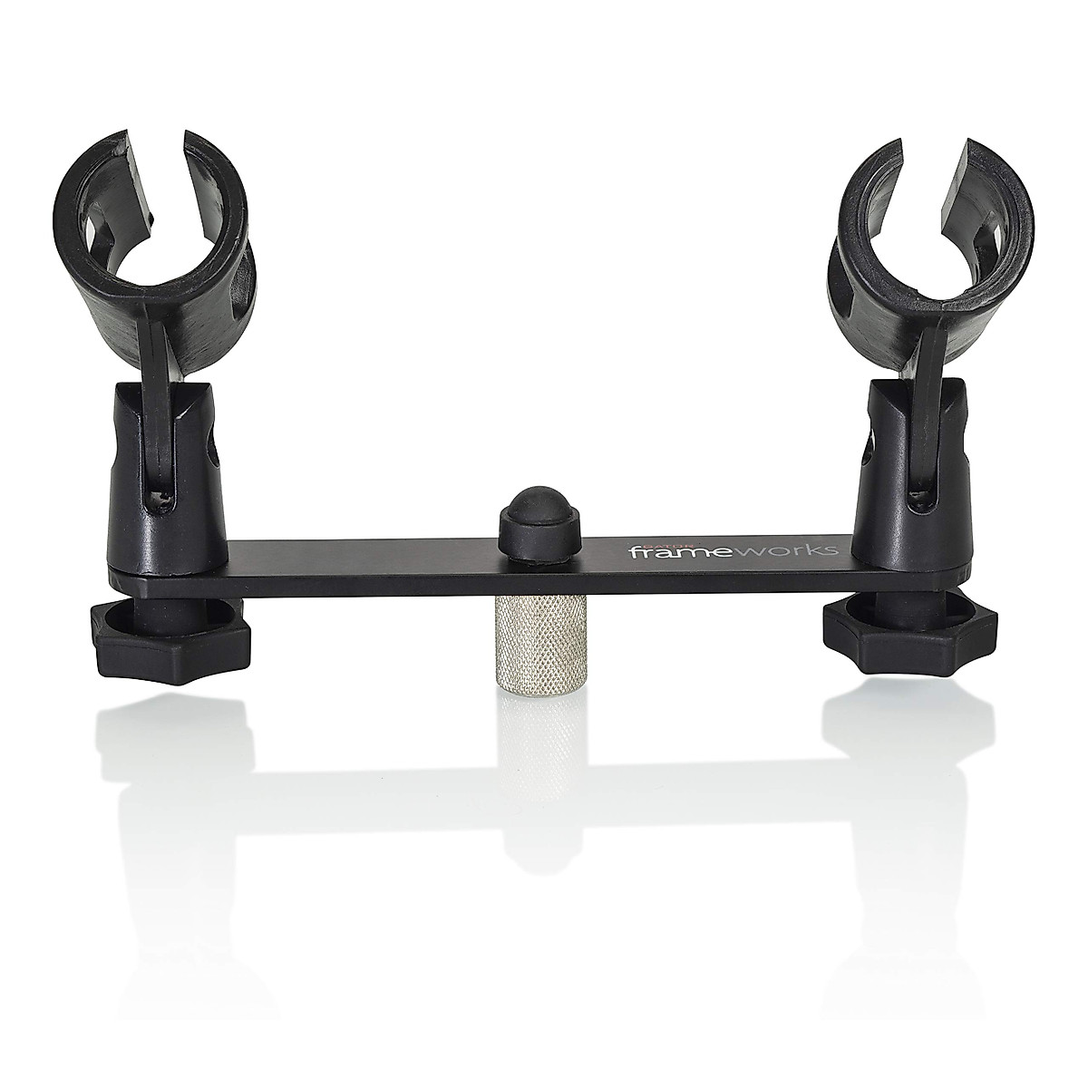 Gator Frameworks 1-to-2 Mic Mount Bar with Standard 5/8-Inch Thread Suitable for Most Microphone Stands Boom Arms (GFWMIC1TO2)