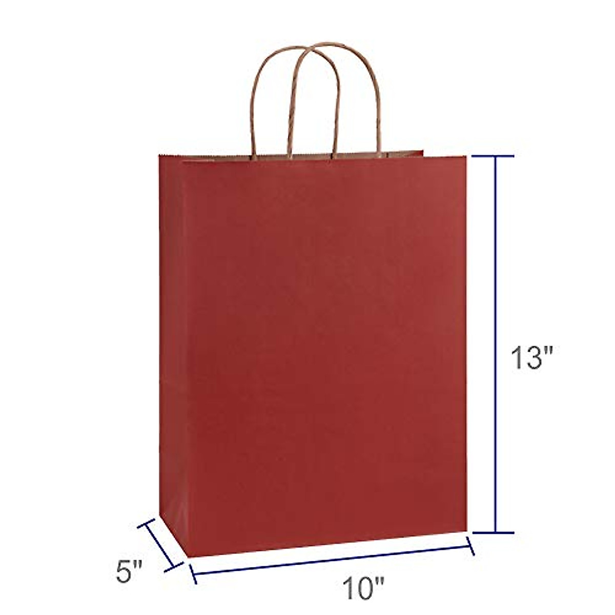 BagDream Gift Bags 10x5x13 Inches 25Pcs Red Stripes Kraft Paper Bags, Shopping Bags, Mechandise Bags, Retail Bags, Party Bags, Paper Gift Bags with Handles, 100% Recycled Paper Bags FSC Compliant