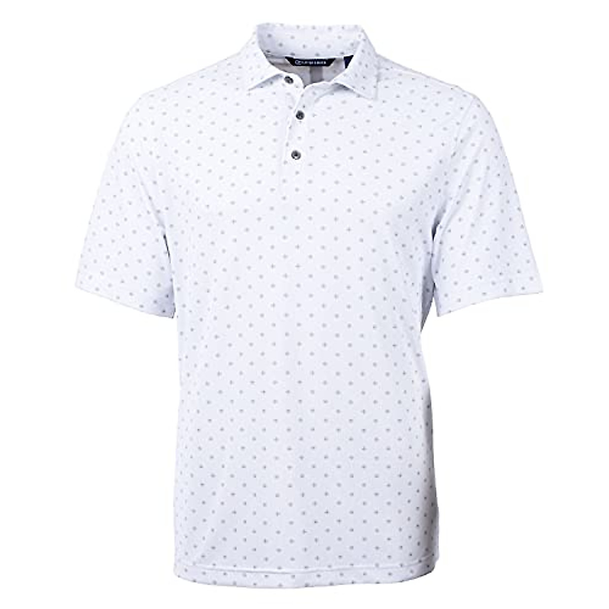 Cutter & Buck Virtue Eco Pique Tile Print Recycled Mens Big & Tall Polo, White, 2XT