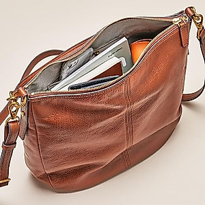Fossil Women's Jolie Leather Crossbody Purse Handbag, Brown (Model: ZB7716200)