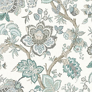 Jeweluck Leaf Floral Peel and Stick Wallpaper Vintage Floral Wallpaper 15.7inch x 196.8inch Floral Contact Paper Boho Wallpaper Peel and Stick Wallpaper Botanical Self Adhesive Removable Wallpaper