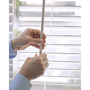 CHICOLOGY Faux Wood Blinds , Window Blinds , Wood Blinds , Window Shades , Window Treatments , Blinds & Shades , Window Shades For Home , Wooden Blinds , 39"W X 60"H, Basic White