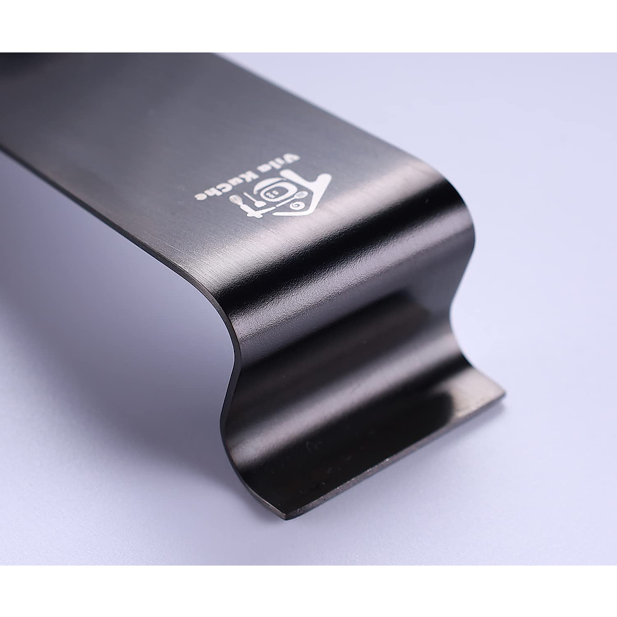 Vila KuChe Stainless Steel Spoon Rest for Kitchen Spoon Holder Counter Cooking Utensil Rest Spoon Heavy Duty Dishwasher Safe 2pcs (Black)