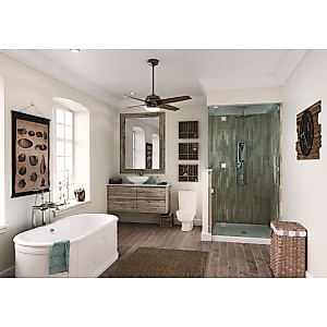 Hunter Fan Company, 59615, 52 inch Oceana Noble Bronze Wet Rated Ceiling Fan with LED Light Kit and Wall Control