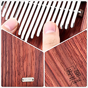 LingTing Kalimba 17 keys Thumb Piano Mbira Finger Piano Gift for Kids Adult Beginners Professional（LT-K17A,wind whisperer)