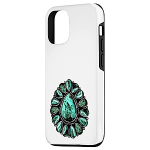 iPhone 13 Turquoise Country Texas Decor For Farmer Mom White Western Case