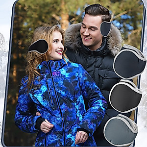 Zhehao 3 Pcs Winter Ear Muffs for Men Ear Warmers Waterproof Ear Covers with Reflective Stripe Unisex 3 Colors (black, Gray, Blue)