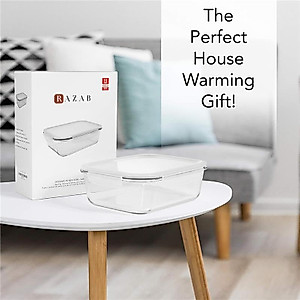 2700ML / 91.3oz X-LARGE Glass Food Storage Container with Locking Lid Ideal for Storing food, Vegetables & Fruits. Baking, Casserole, Roasting & lot more - BPA Free Leak Proof - Fridge to Oven Safe - Clear