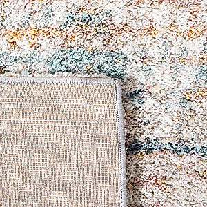 SAFAVIEH Calista Shag Collection 5'5" x 7'7" Ivory/Beige CAL138A Moroccan Boho Non-Shedding Living Room Bedroom Dining Room Entryway Plush 1-inch Thick Area Rug