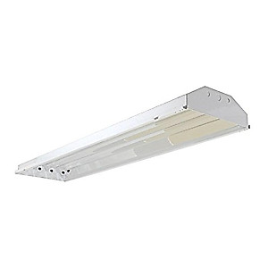 Four-Bros 4-lamp T8 High Bay Fluorescent Lighting Fixture, 120-277V