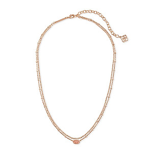 Kendra Scott Emilie Multi-Strand Necklace for Women, Fashion Jewelry, 14k Rose Gold-Plated, Sand Drusy
