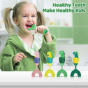 ZMRZ Toddler Toothbrush, U-Shaped Kids Toothbrush for 2-6 Years, Baby Toothbrush with Food Grade Soft Silicone, 360° Manual Whole Mouth Toothbrush for Kids