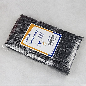 Lifesoft Pack of 100 Disposable Thong Panties Spay Tanning Wraps, Individually Wrapped Black