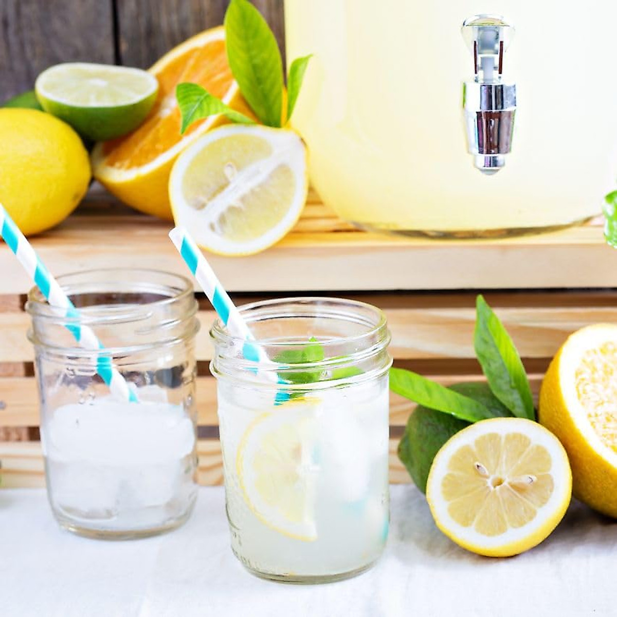 JARMING COLLECTIONS Mason Jars 16 oz with Plastic Lids (BPA Free) Pint Mason Jars Wide Mouth (set of 2)