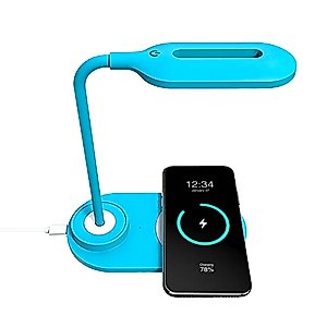 LED Lamp with Wireless Charger| 3 Color Modes 360° Rotating LED Desk Light| Office Study Home 10W Wireless Fast Charging Portable Desk Lamp for iPhone Samsung Huawei Xiaomi Cordless Qi-Enabled Phones