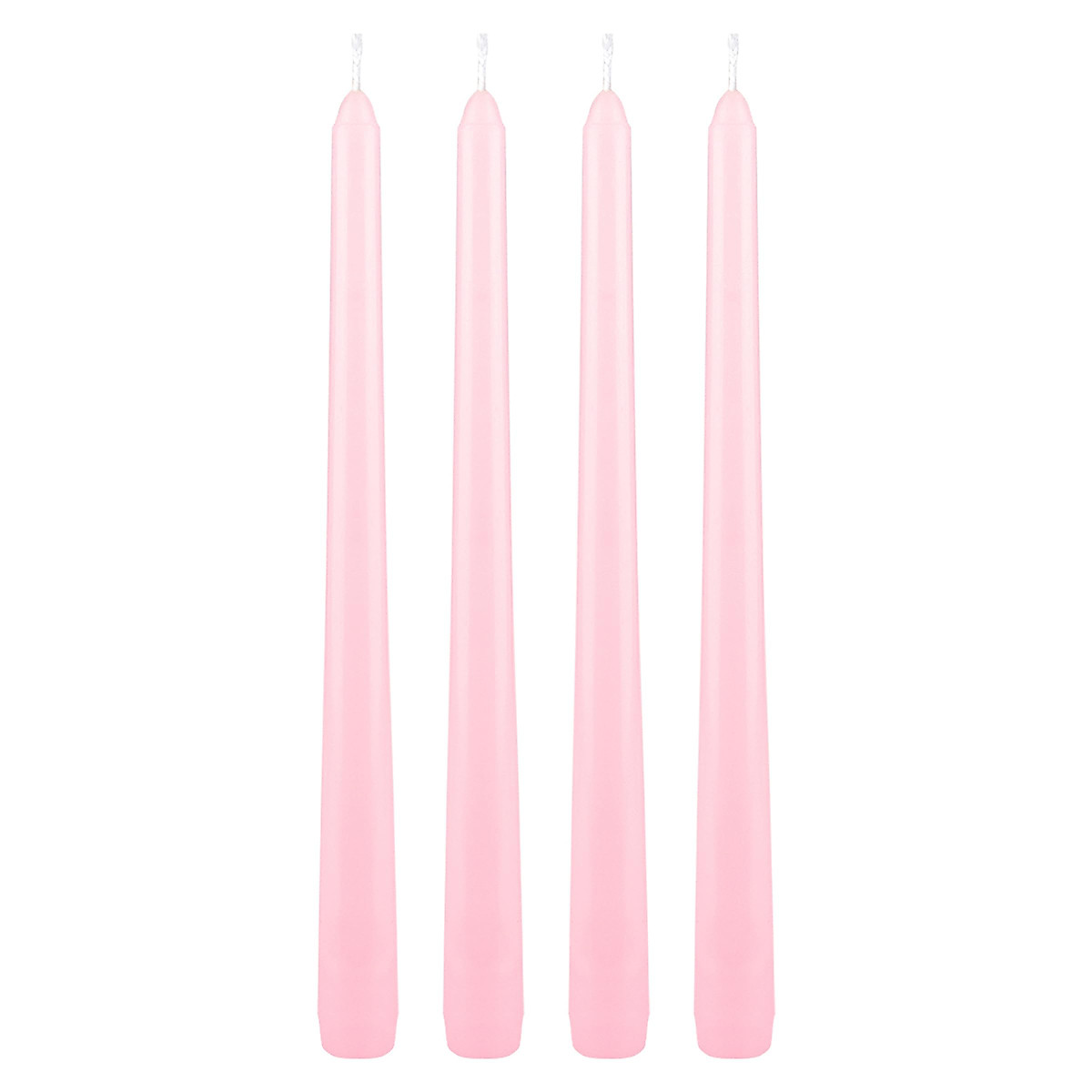 Mega Candles 4 pcs Unscented Pink Taper Candles, Hand Poured Wax Candle 10 Inch x 7/8 Inch, Home Décor, Wedding Receptions, Centerpieces, Birthdays, Celebrations, Romantic Events, Holders
