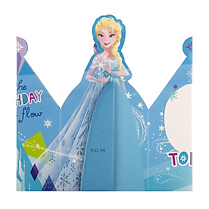 Age 2-6 Customisable Disney's Frozen Birthday Card from Hallmark - 3D Paper Wow Wearable Crown Design