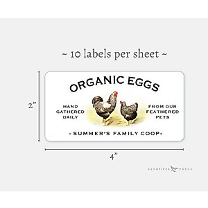 Custom Labels for egg cartons - personalized printed stickers, Matte or Glossy 2" x 4", available in quantities of 10-300
