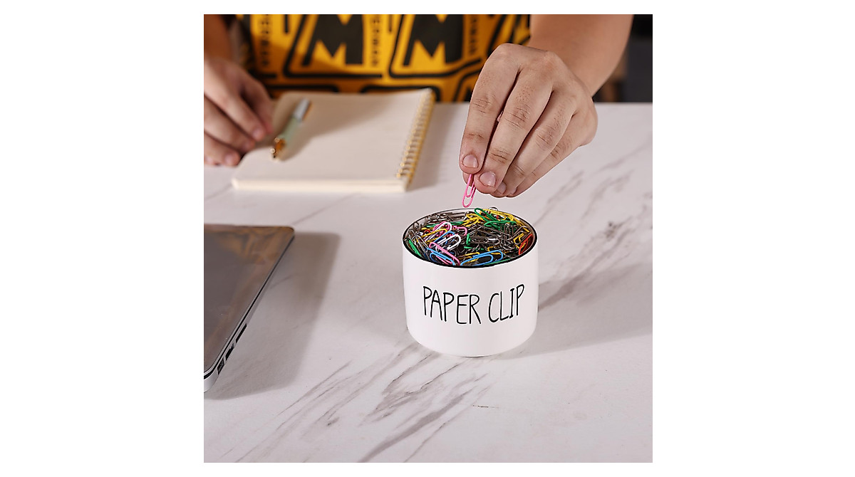 Cute Ceramic Paper Clip Holder for Office and Home Organization