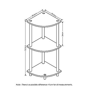 Furinno Turn-N-Tube 3-Tier Reversible Corner Display Rack Multipurpose Shelving Unit, Pink/White & Turn-N-Tube 3-Tier Compact Multipurpose Shelf Display Rack, Pink/White