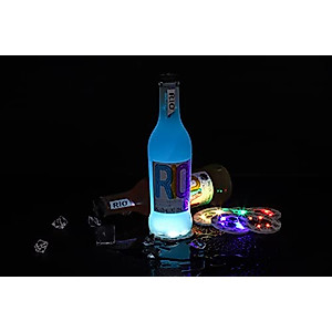 HANCIRCLE LED Coaster White,12 Pack Light Up Coasters,LED Sticker Lights,Wine Bottle Lights,for Drinks,Bar Accessories,Party,Wedding