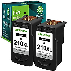 GREENBOX Remanufactured PG-210XL Ink Cartridge Replacement for Canon 210XL Black Ink Cartridge, High Yield for Canon PIXMA IP2702 MX410 MP495 MP230 MP240 MP280 MX340 MX350 MX360 Printer (2-Black)