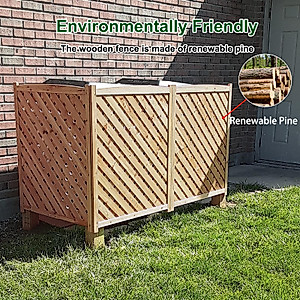 Xeeol Privacy Screen, 3 Panels Wood Fencing for Yard, Patio Lattice Panels for Outside, No Dig Fence Freestanding, Hide Outdoor Air Conditioner and Trash Enclosure
