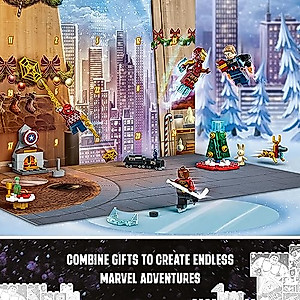 LEGO Marvel Avengers 2023 Advent Calendar 76267 Holiday Countdown Playset with Daily Collectible Surprises and 7 Super Hero Minifigures such as Doctor Strange, Captain America, Spider-Man and Iron Man