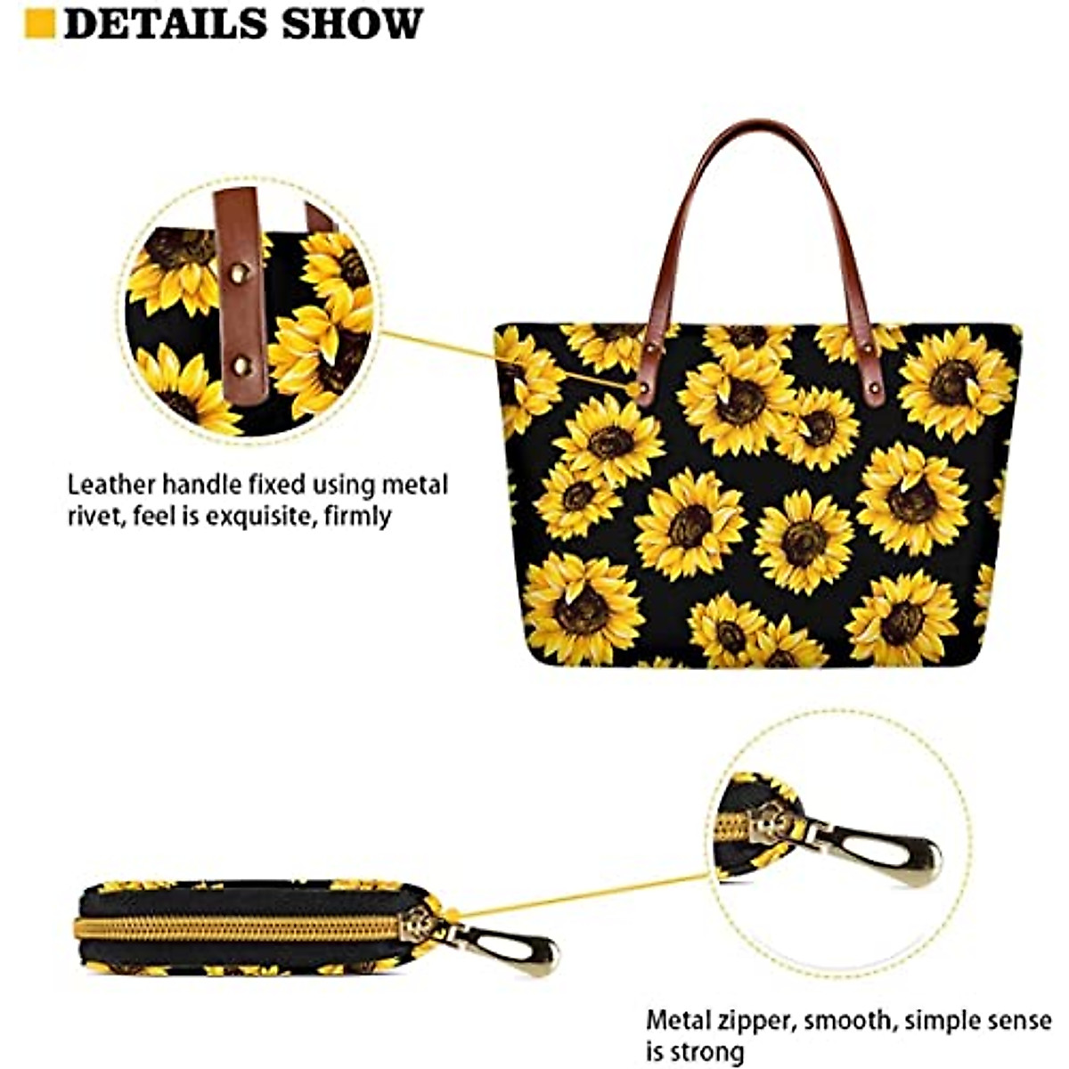 Allinterest Cute Penguin Printed Women 2pcs Handbag Set Satchel Bag PU Leather Wallet Large Top Handle Tote Bag