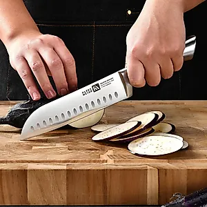 Klaus Meyer Hasta Premium High Carbon Steel 7 inch Santoku Japanese Chef Kitchen Knife