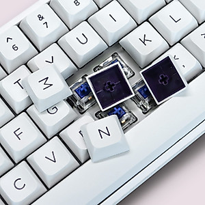 Womier PBT keycaps Set,White/Purple Key Cap,Custom Keyboard keycaps 60 75 100 Percent,Double Shot,ISA Profile caps for MX Switches Mechanical Keyboard(189key,only keycaps)