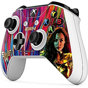 Skinit Decal Gaming Skin Compatible with Xbox One S Controller - Officially Licensed Warner Bros Wonder Woman Color Blast Design