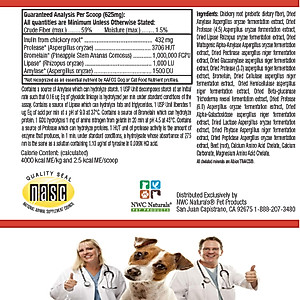 NWC Naturals - Total-Zymes- Digestive Enzymes for Dogs and Cats - Treats 365 Cups of Pet Food